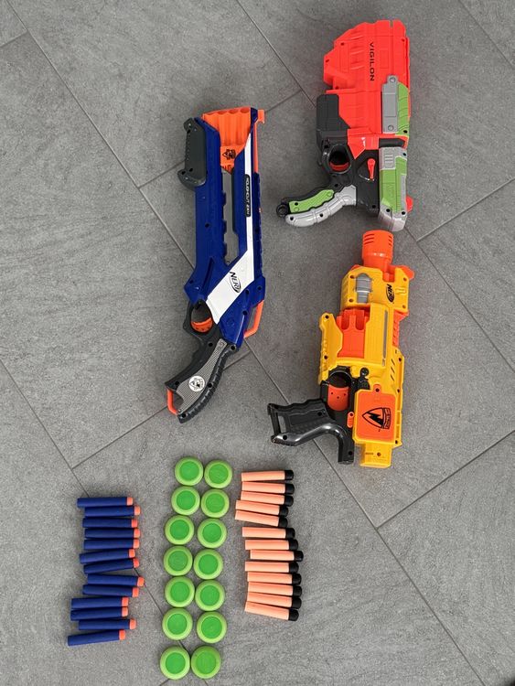 3 Nerf Guns mit Munition für Gross und Klein (Neu (gemäss Beschreibung)) in Oberbipp für CHF 79 ...