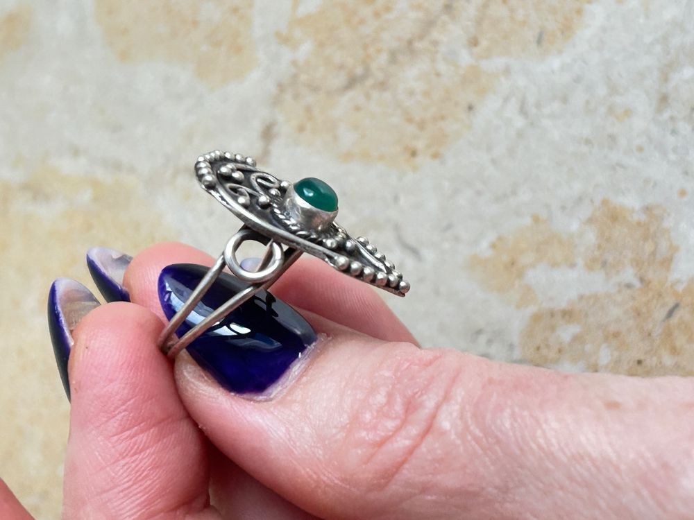 Vintage Indian Silberring green Stone (Grösse 54) (Gebraucht) in Laufen ...
