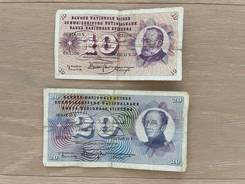 CH Banknoten 10 und 20 Franken | Kaufen auf Ricardo