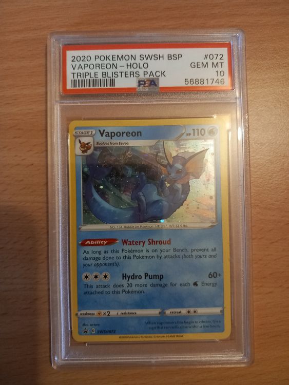 Vaporeon PSA 10 Holo triple blisters (Neu und originalverpackt) in ...