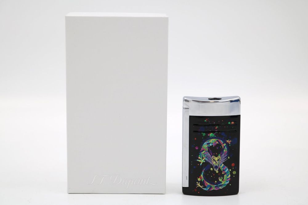 S.T. DUPONT Dragon Maxijet Chromfinish Feuerzeug (100294) (Neu und ...