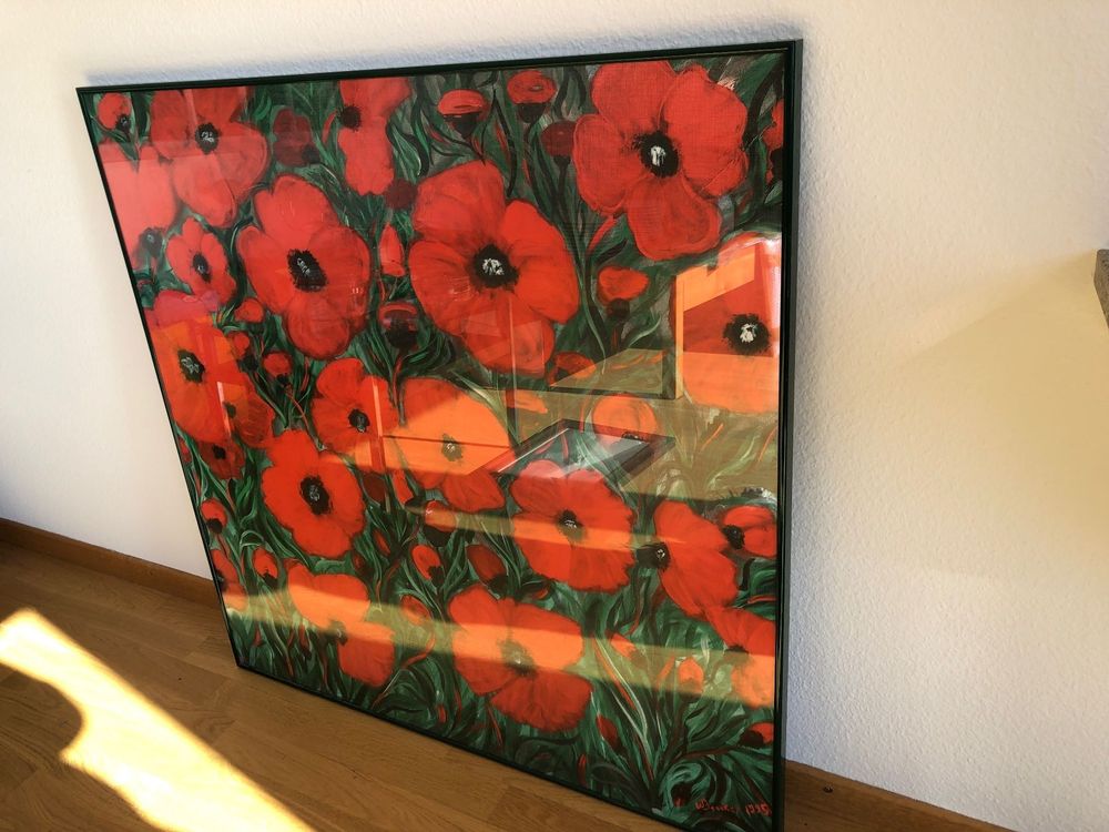 Bild gerahmt Mohnblumen | Kaufen auf Ricardo