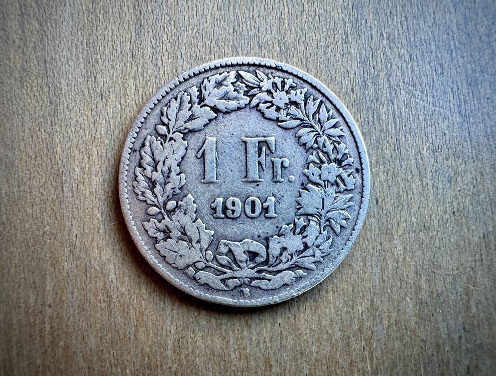 Schweizer 1-Franken Münze (Silber), Jahrgang 1901 (Gebraucht) in Zollikon für CHF 20 – nur ...