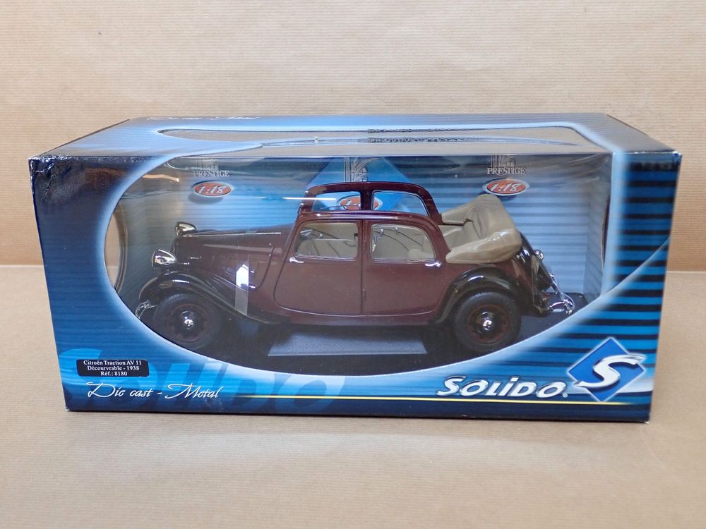 Citroen Traction Avant 11CV découvrable 1938 - Solido 1/18 (Neu und originalverpackt) in ...