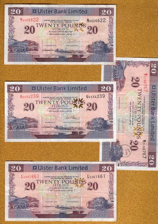 Ulster Bank noten 4 stück (Gebraucht) in Leibstadt für CHF 125 – mit ...