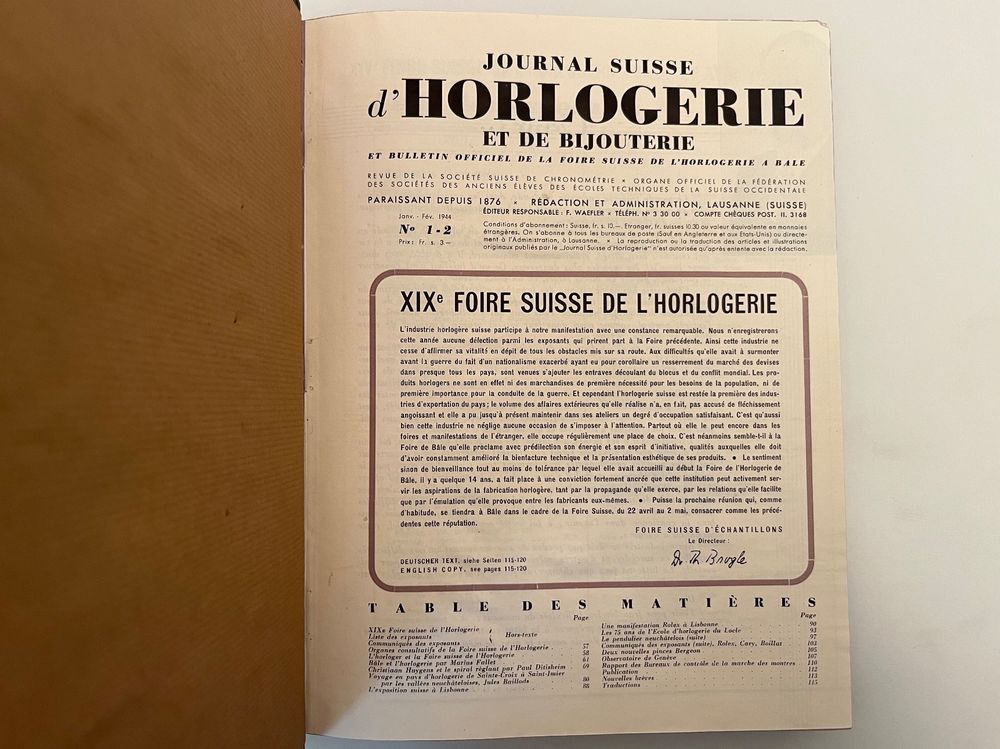 Journal Suisse d’horlogerie & de Bijouterie ///S484 | Kaufen auf Ricardo