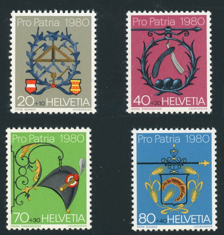 PP Marken **: B186-B189 Handwerksschilder, Pro Patria 1980 (Neu (gemäss Beschreibung)) in ...