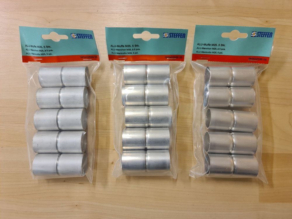 15x Alu Muffen M25 Verbindungsmuffen ab 1.- | Kaufen auf Ricardo