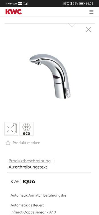Kwc iqua waschtisch armatur 2stk (Neu und originalverpackt) in Hausen AG für CHF 305 – mit ...