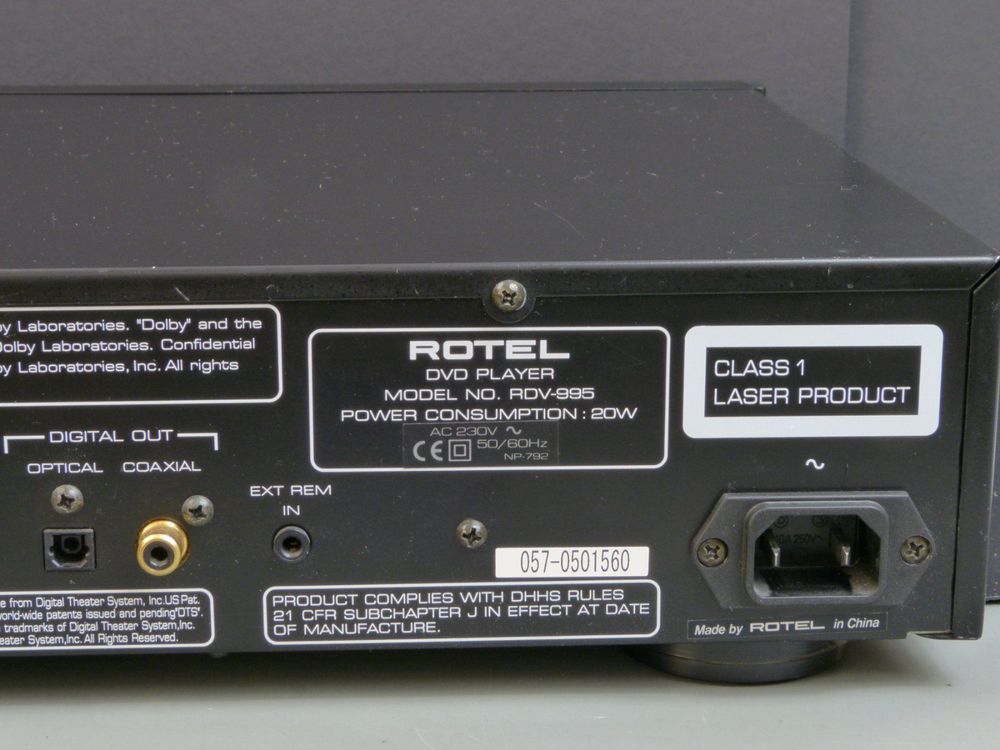 Rotel DVD/CD Player RDV-995 mit FB * Hi-End ähnlicher Sound (Gebraucht ...