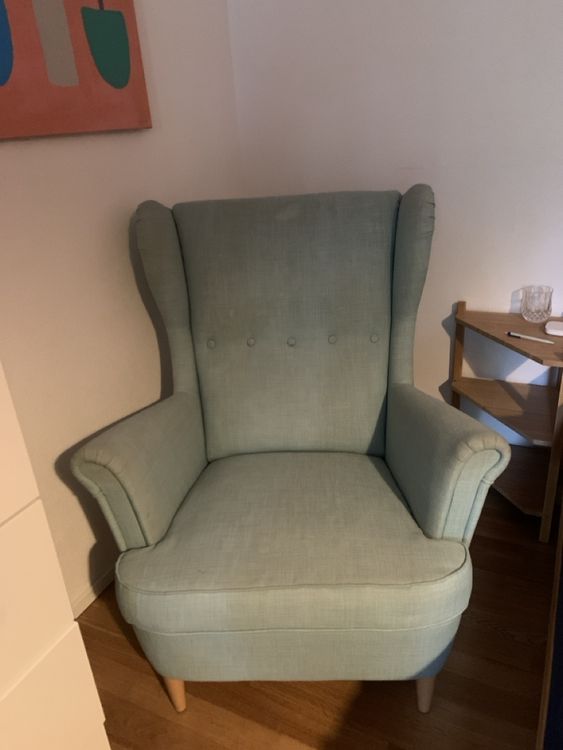 Ikea Sessel Strandmon Turkis