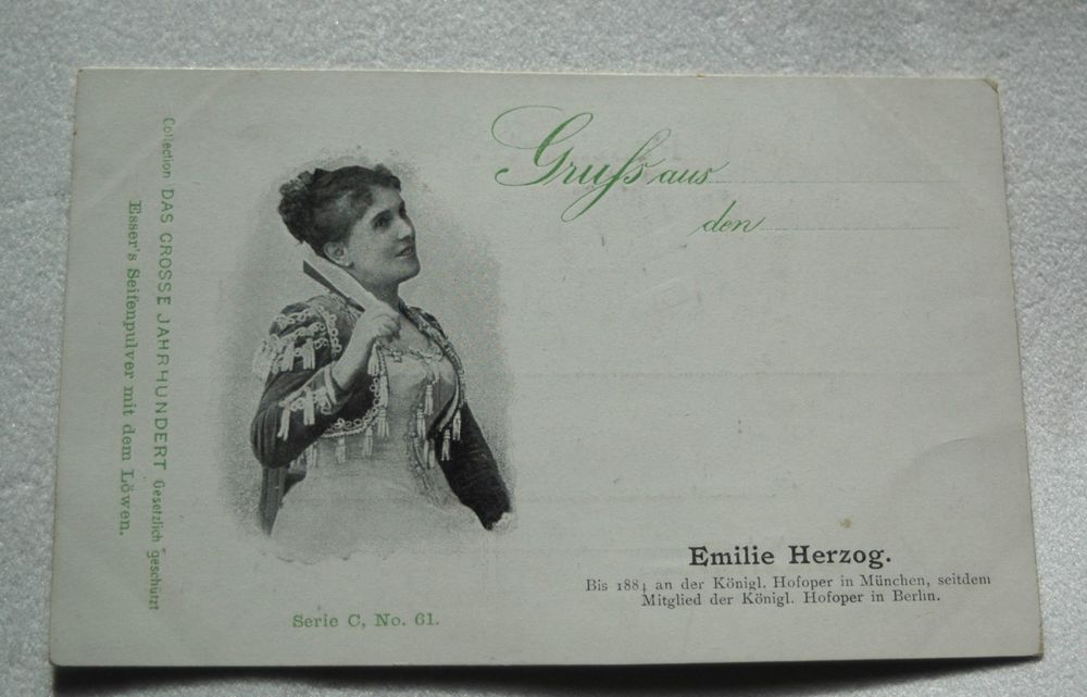Berühmte Opern-Sängerin Emilie Herzog aus Diessenhofen (Gebraucht) in ...