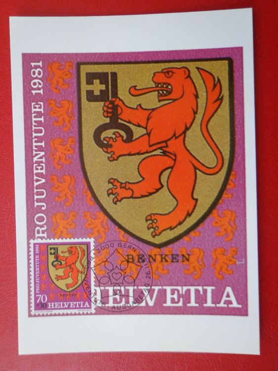 Maximumkarte MK 26.11.1981 PRO JUVENTUTE PJ Benken (Neu (gemäss Beschreibung)) in Le Locle für ...
