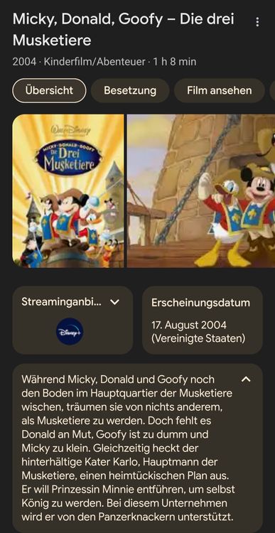 Film/DVD Micky, Donald, Goofy – Die drei Musketiere (Gebraucht) in Basel für CHF 1 – mit ...