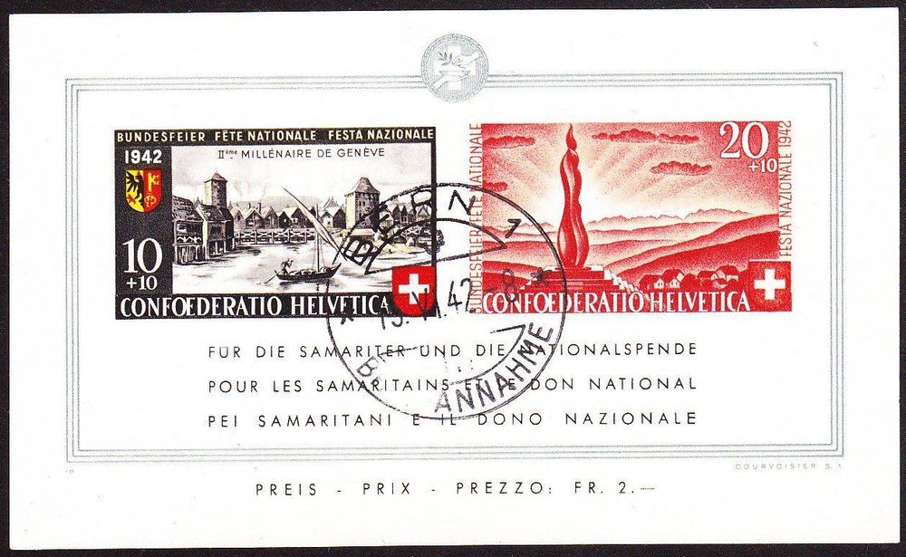 Pro Patria Block 1942 Ersttag - Stempel | Kaufen auf Ricardo