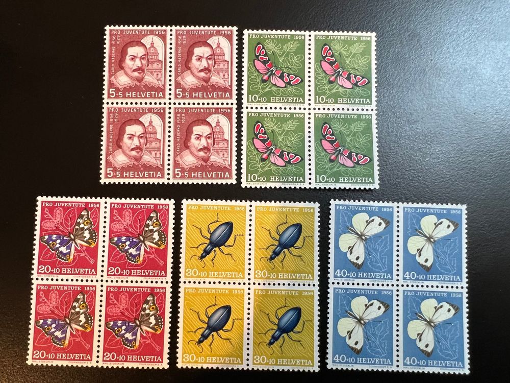 4 blocs timbres neufs Pro Juventute 1956 selon photo (Gebraucht) in ...