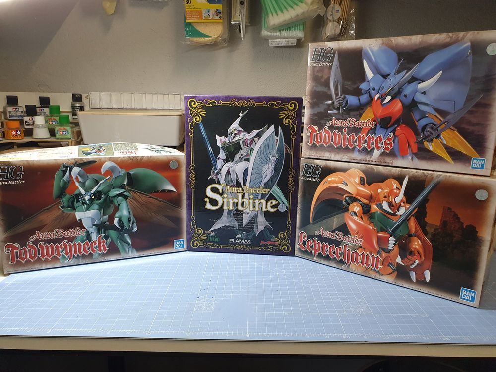 Bandai und Plamax, Aura Battler Model Kits (Neu und originalverpackt ...