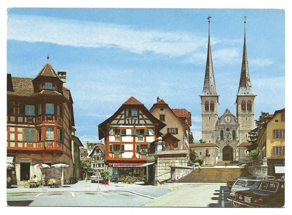 Luzerner Altstadt Ansichtskarte Hofkirche Vintage Postkarte (Gebraucht) in Küttigen für CHF 1 ...