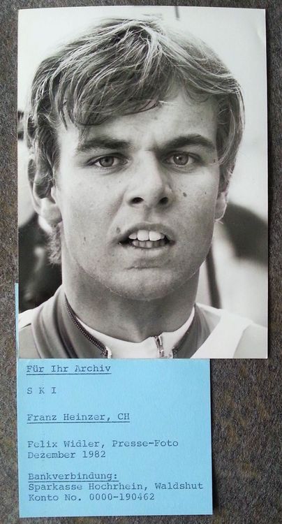 Skisport Schweiz: Franz Heinzer, Presse-Foto 1982 (Gebraucht) in Oberriet SG für CHF 5 – mit ...