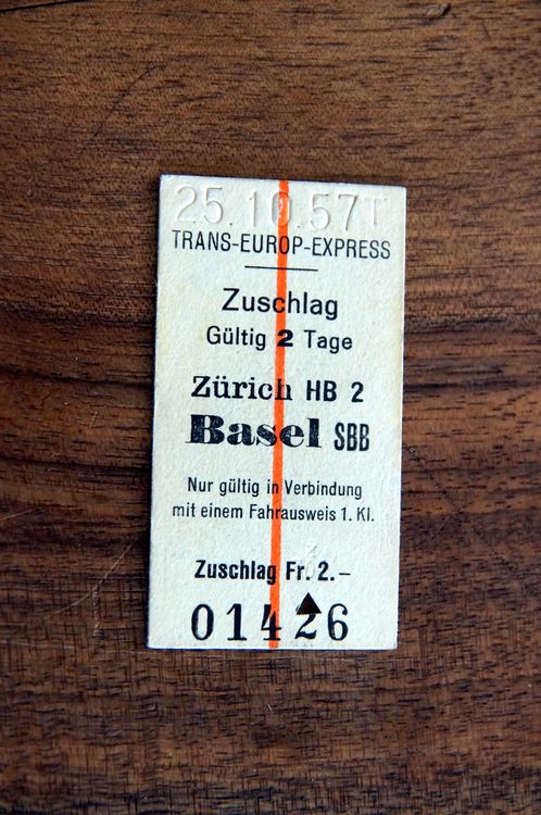 Trans-Europ-Express Zuschlag Zürich - Basel 1957 (Ram TEE I) (Gebraucht ...