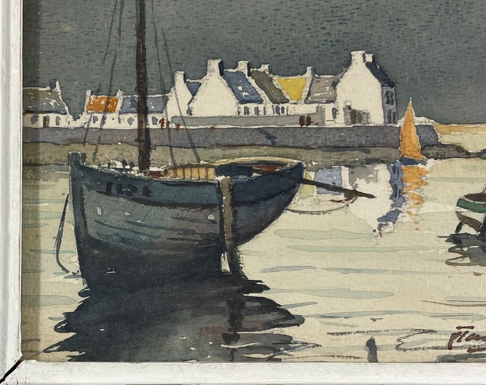 Meer Ufer Szene mit Booten Aquarell unleserlich Signiert (Gebraucht) in Root für CHF 270 – mit ...