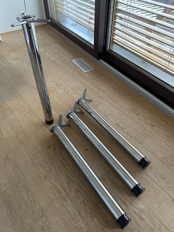 4x Chrome Table Legs, Used | Kaufen auf Ricardo