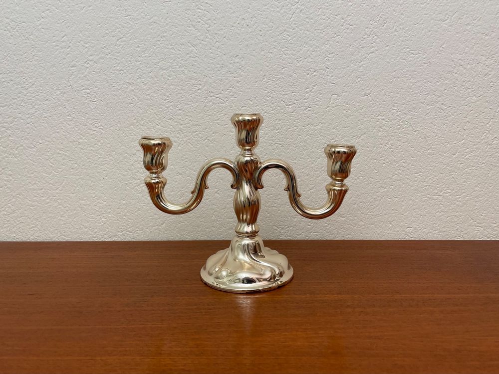 Vintage 3er Kerzenhalter LWMS versilbert vintage Kerzenstock (Gebraucht ...