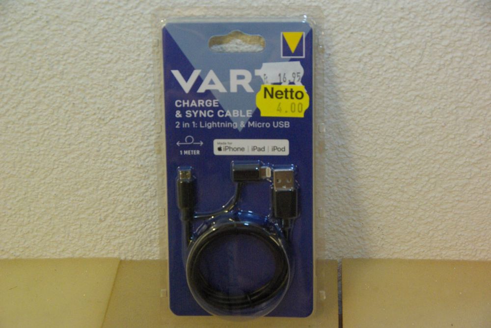 Varta Charge & Sync Kabel, schwarz (Neu und originalverpackt) in ...