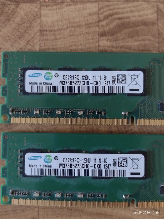 Samsung 4GB PC3-12800U DDR3 RAM Memory Sticks - Set of 2 (Gebraucht) in ...