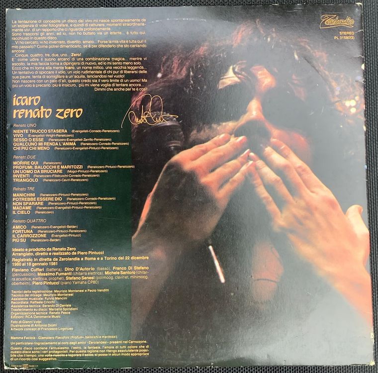 Renato Zero - Icaro - 1981 (Gebraucht) in Züberwangen für CHF 1 – mit ...