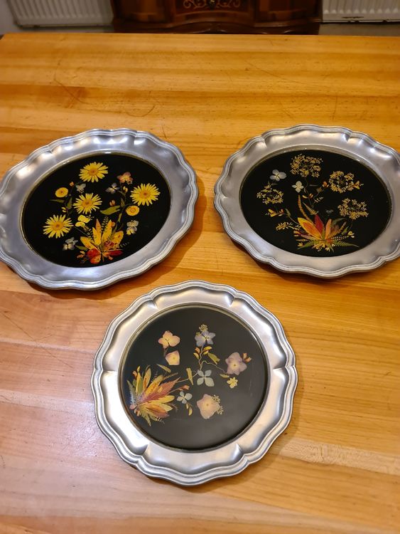 Toni Laura 3 Zinnteller mit Trockenblumen | Kaufen auf Ricardo