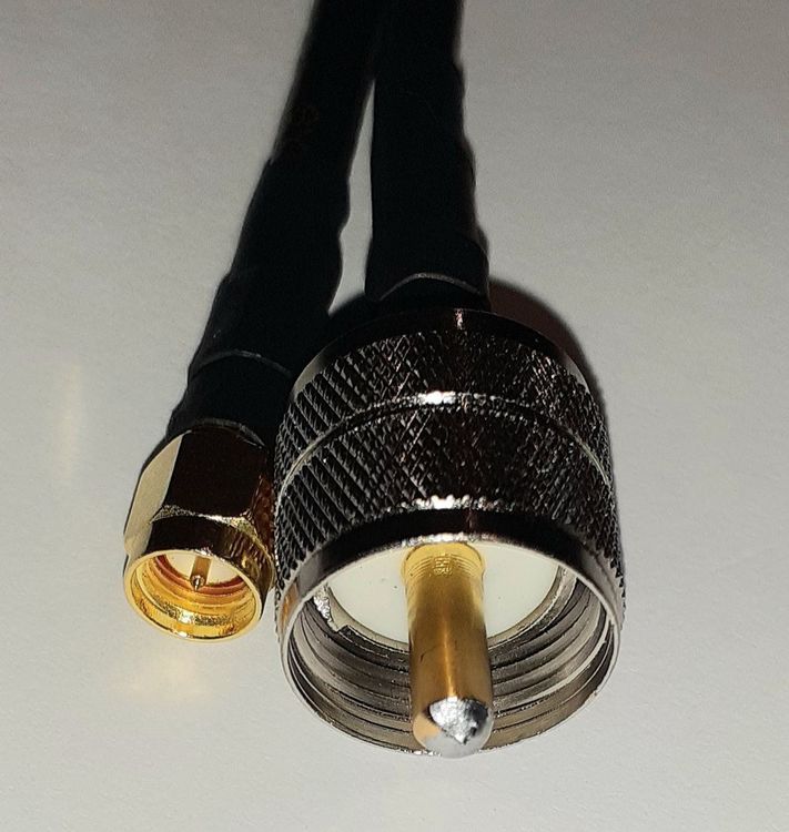 0,5 Meter Rg 58C/U PL259 auf SMA 50 Ohm (Neu und originalverpackt) in ...