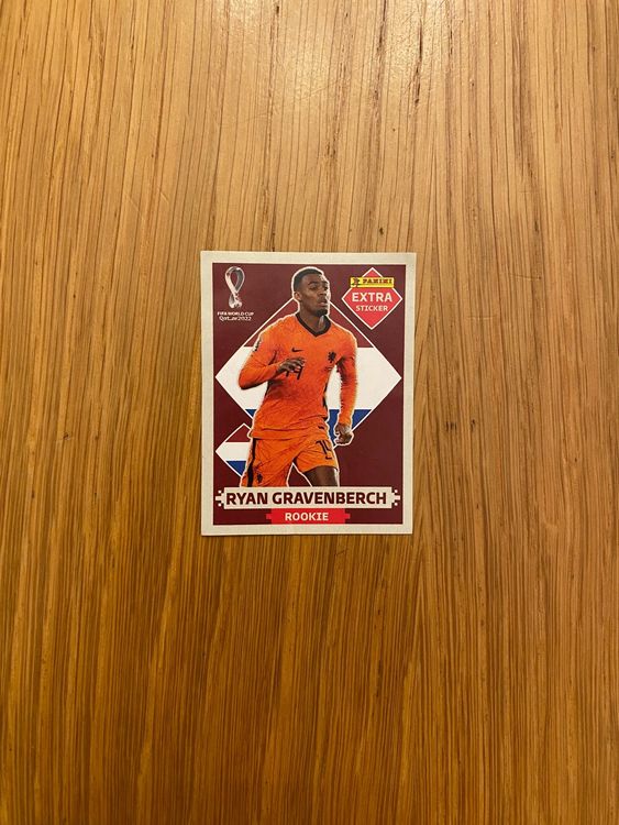 RYAN GRAVENBERCH Burgundrot Panini Extra Sticker WM 2022 | Kaufen auf Ricardo