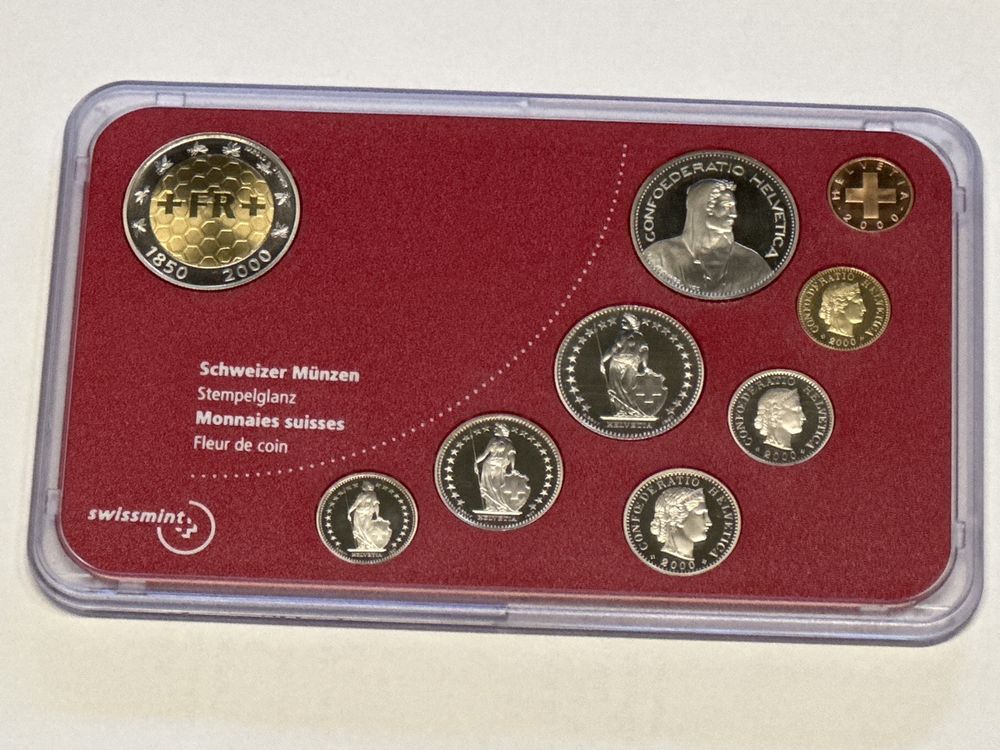 Schweizer Münzsatz Stgl. 2000 ohne Kartonhülle (Neu und originalverpackt) in Herisau für CHF 46 ...