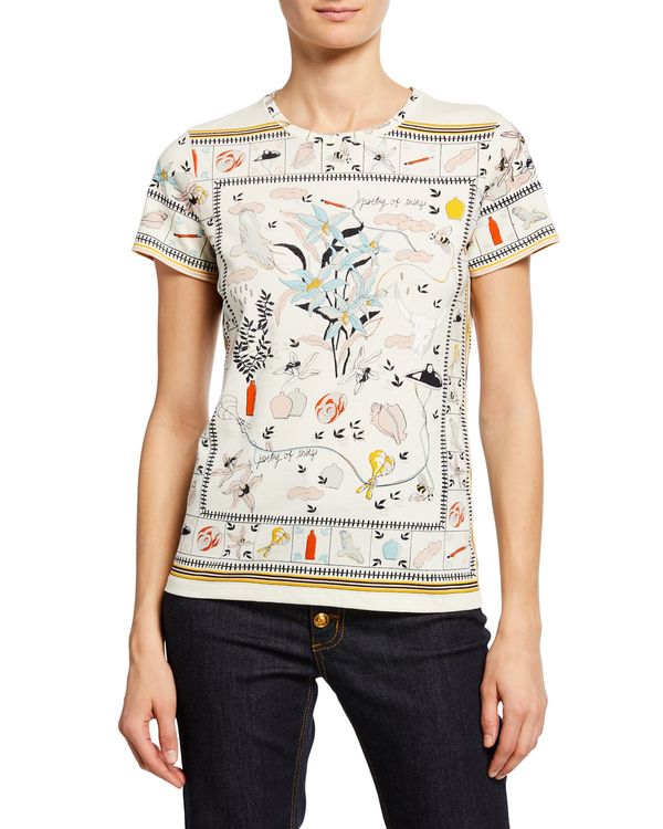 Tory Burch Poetry of Things Printed T Shirt Top Blouse | Kaufen auf Ricardo