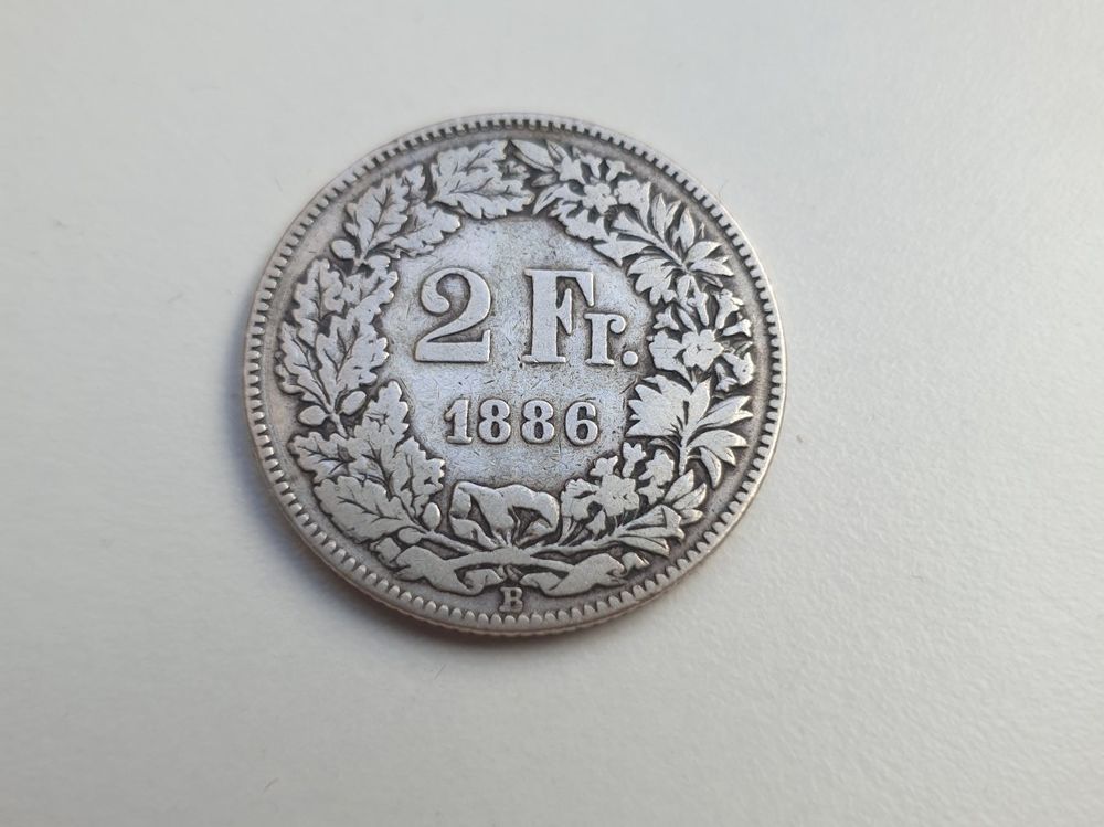 🇨🇭 2 Francs 1886 Silver 10g (Gebraucht) in Pully für CHF 17 – mit Lieferung auf Ricardo kaufen