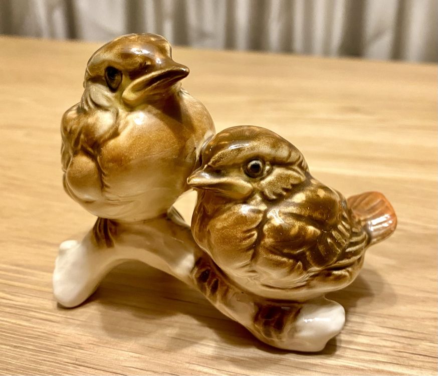 Goebel Vogelpaar Spatzen auf Ast 38135-08 Porzellan Figur (Gebraucht ...