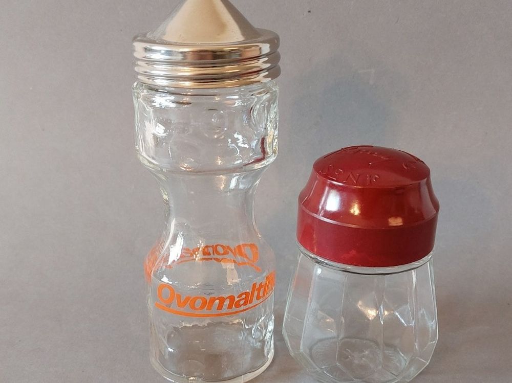 Ovomaltine Zuckerstreuer Senf Glas Vintage Swiss made (Gebraucht) in ...