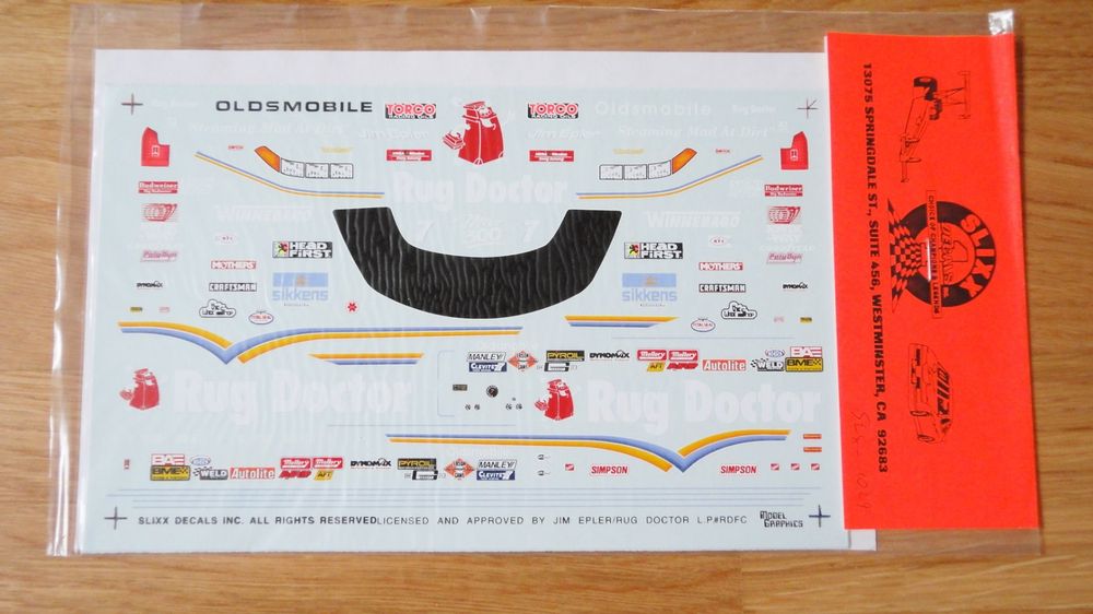 SLIXX DECALS #1029 JIM EPLER RUG DOCTOR OLDS FUNNY CAR (Neu und ...