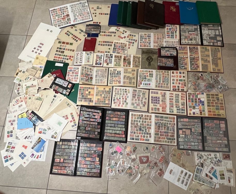 Grosser Briefmarken Nachlass Schweiz+Welt! 36 Album++ Ab 1.- (Gebraucht ...