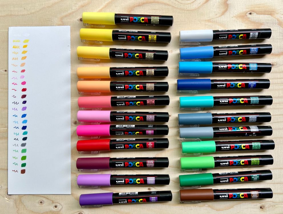 23 Farben Uni Posca PC-1M Acryl Marker Set (Neu (gemäss Beschreibung)) in Schliern b. Köniz für ...