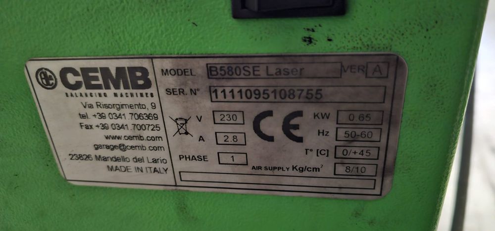Auswuchtmaschine CEMB B580 SE Laser (Defekt) in für CHF 1000 – nur ...