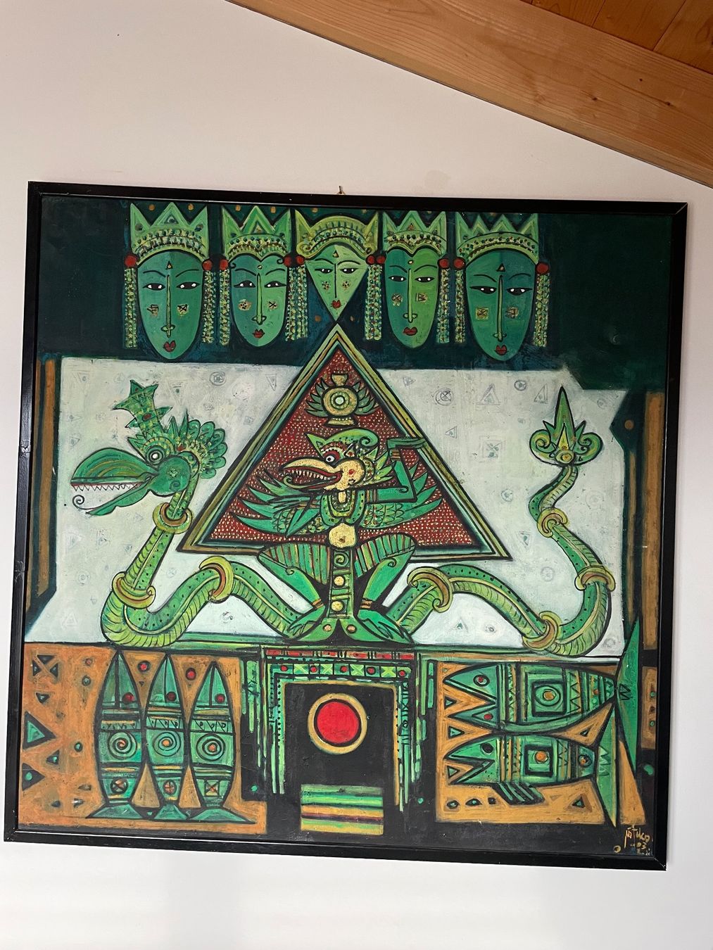 Grosses Oelgemälde (wahrscheinlich Mexico) 141 cm x 141 cm! (Gebraucht ...