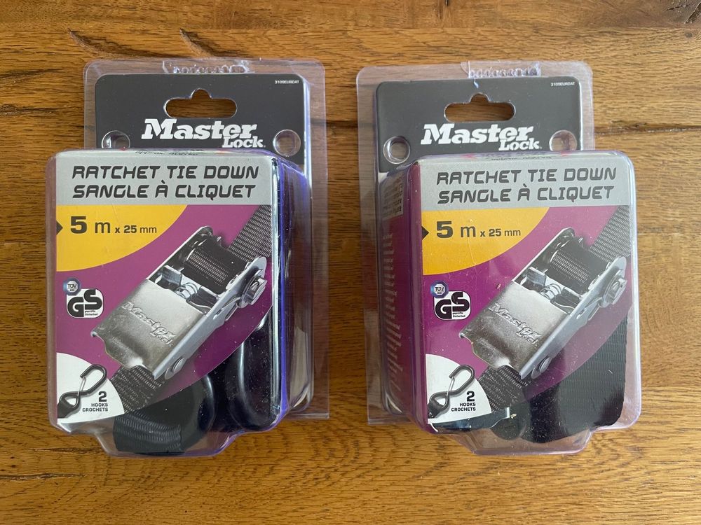 Master Lock Lashing strap with ratchet and S-hook (2x) | Kaufen auf Ricardo