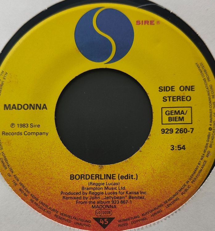 Vinyl-Single Madonna - Borderline (Gebraucht) in Langenthal für CHF 3 ...