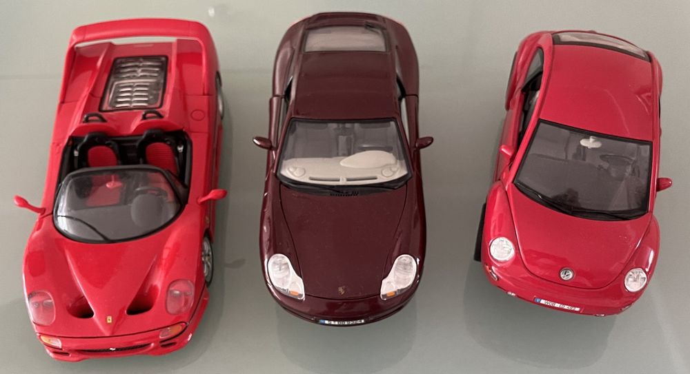 1x Maisto Ferrari + 2x Bburago Porsche / VW 1:18 Modellautos (Gebraucht ...