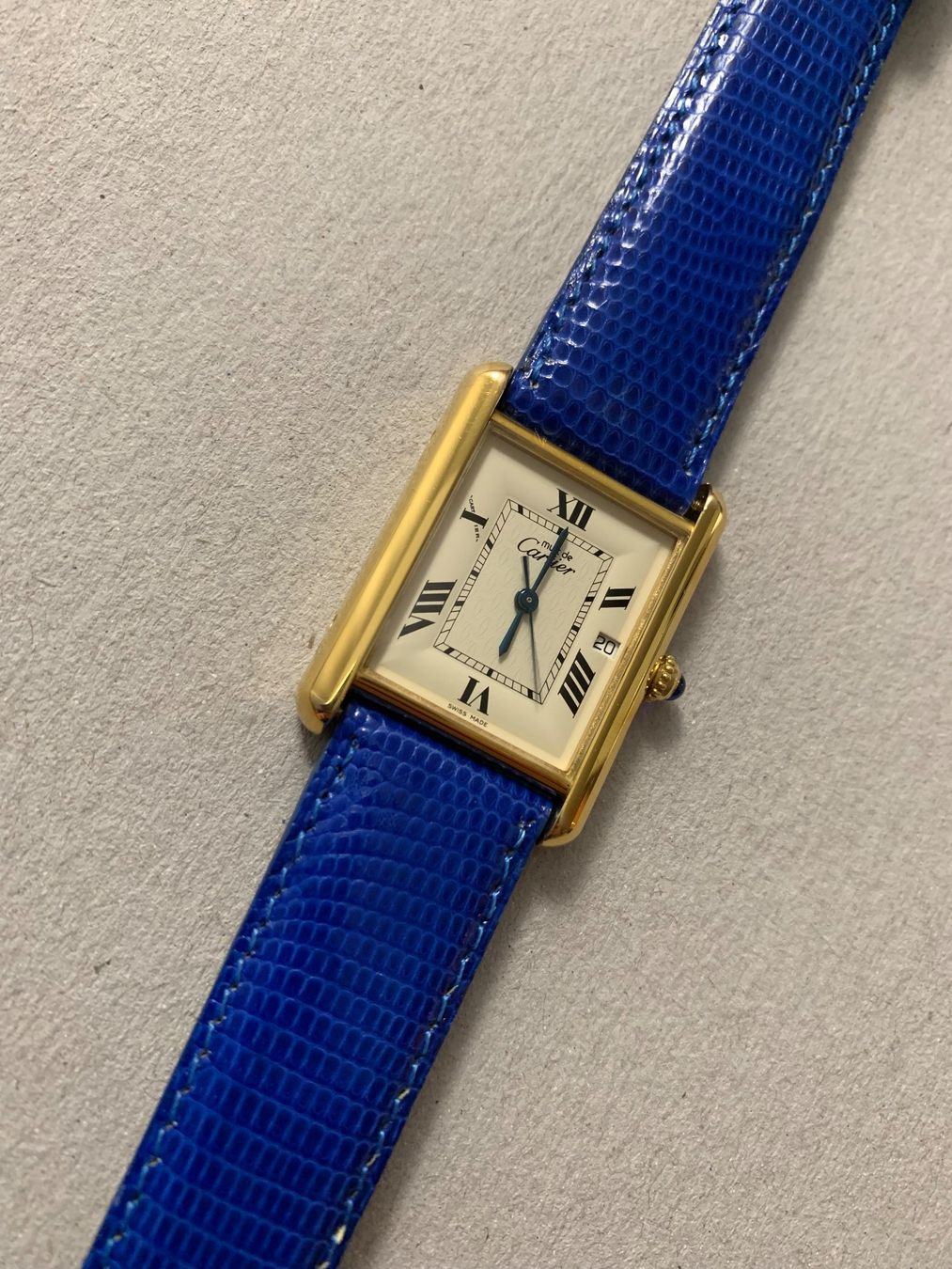 Cartier Tank Must de Vermeil XL Roman Dial ab Service läuft (Gebraucht ...