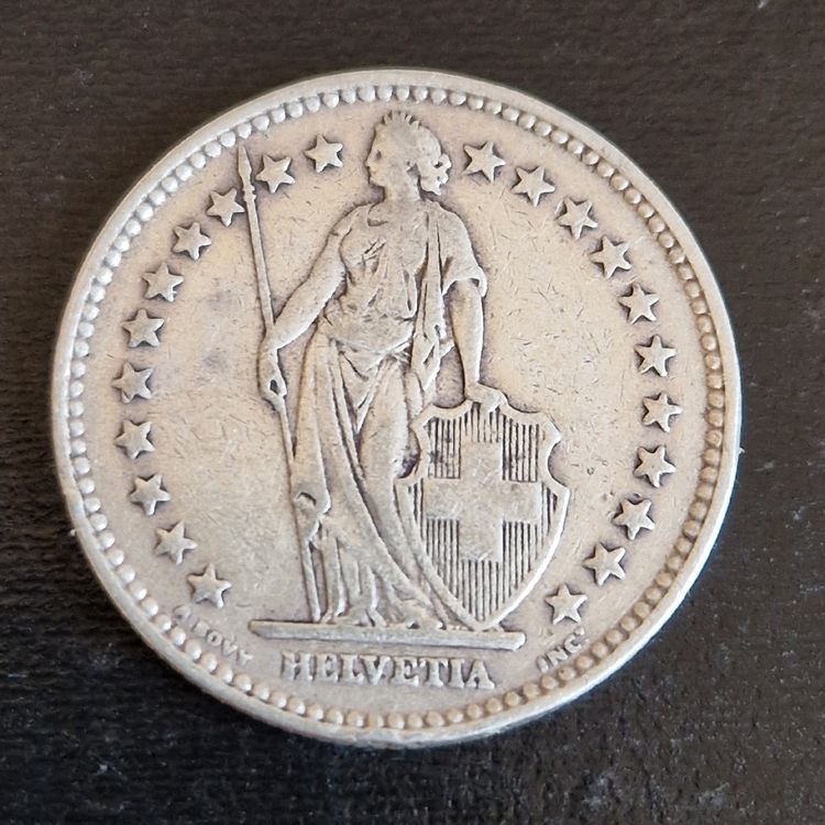 Silbermünze 2 Fr. 1920 Helvetia (Gebraucht) in Stans für CHF 8.5 – mit Lieferung auf Ricardo kaufen