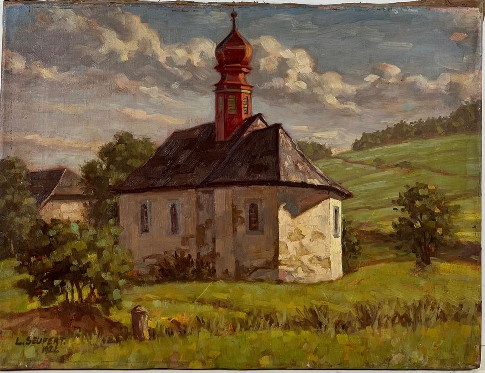 20. er Jahre Kirche Ansicht Gemälde, Unl. Sig. (Gebraucht) in Root für ...