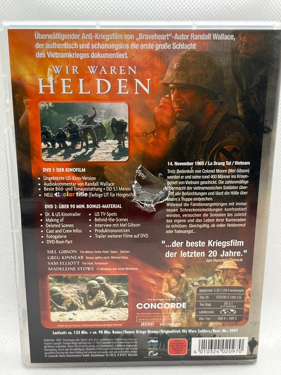 Wir waren Helden (2 DVDs) Mel Gibson (Gebraucht) in Hinterkappelen für CHF 0.5 – mit Lieferung ...